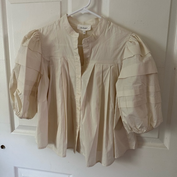 bohme | Tops | Bohme Cream Puff Sleeve Blouse | Poshmark